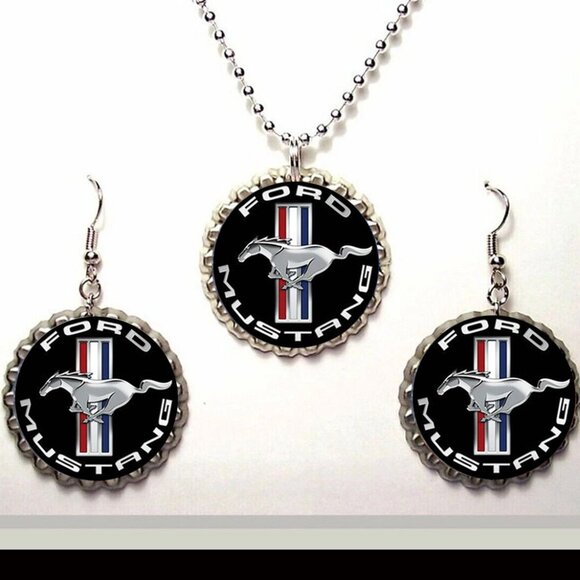 Jewelry | Ford Mustang Necklace And Earrings Set | Poshmark
